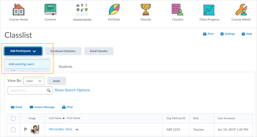 Teachers - Brightspace - Add another teacher to a course